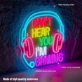 Gaming Neon Sign Can't Hear You I'm Gaming Headset Gamer Light Bright ...