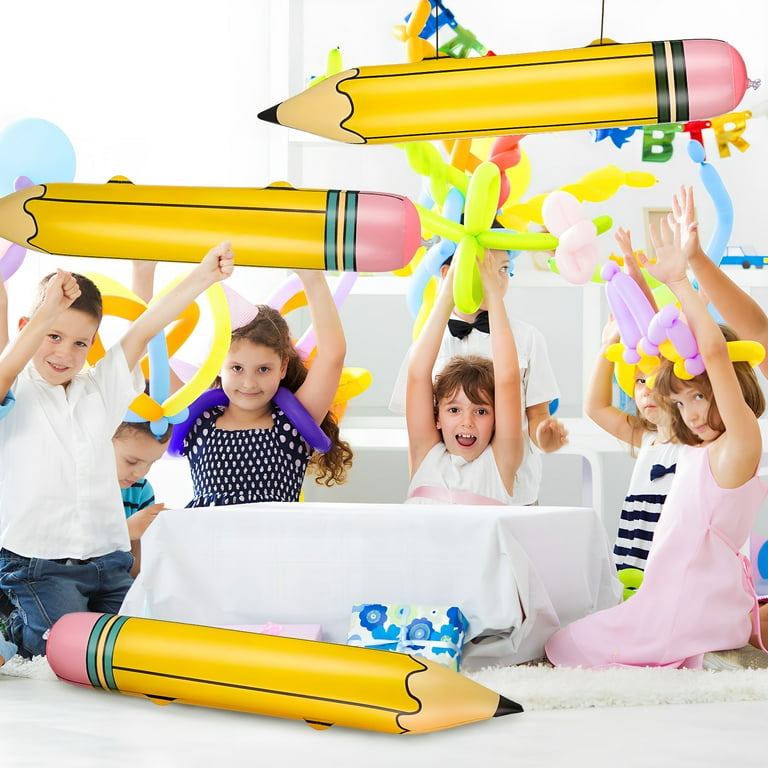 4 Pcs Inflatable Pencil Toy Jumbo Crayons Giant Pencil Decor Blow up Pencil Toys Party Inflatables Preschool Child