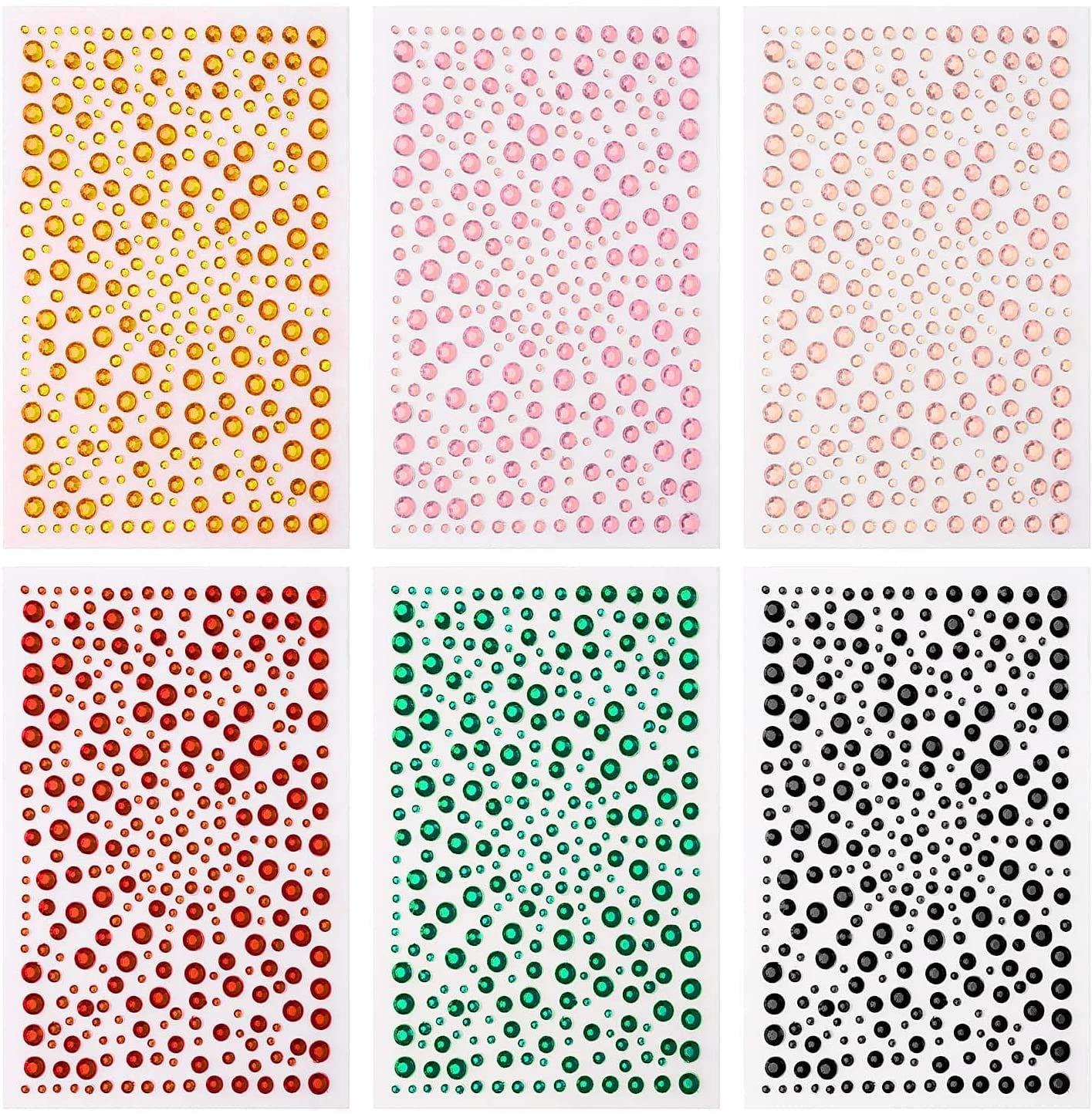 1950 Pcs Rhinestone Stickers, Self Adhesive Crystal Stickers Diamond ...