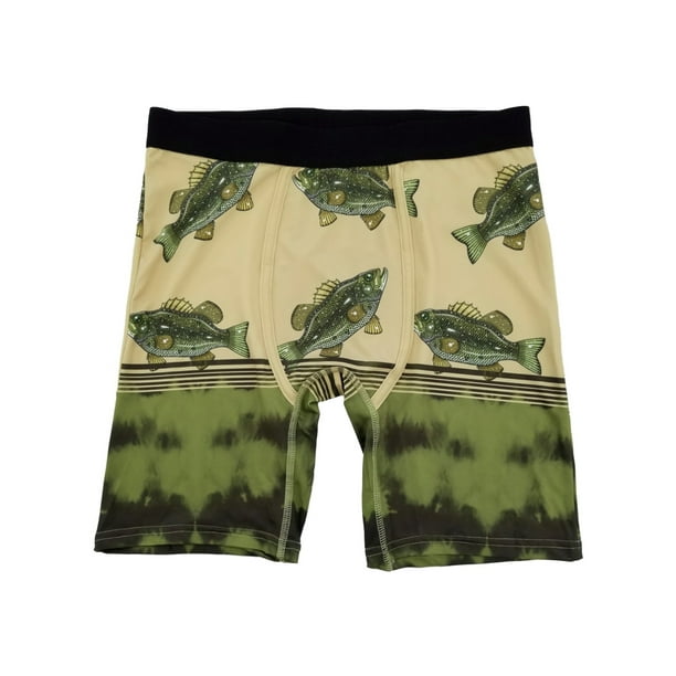 PSD - Mens Multicolor Bass Fish Print FocusFit Boxer Briefs Underwear ...
