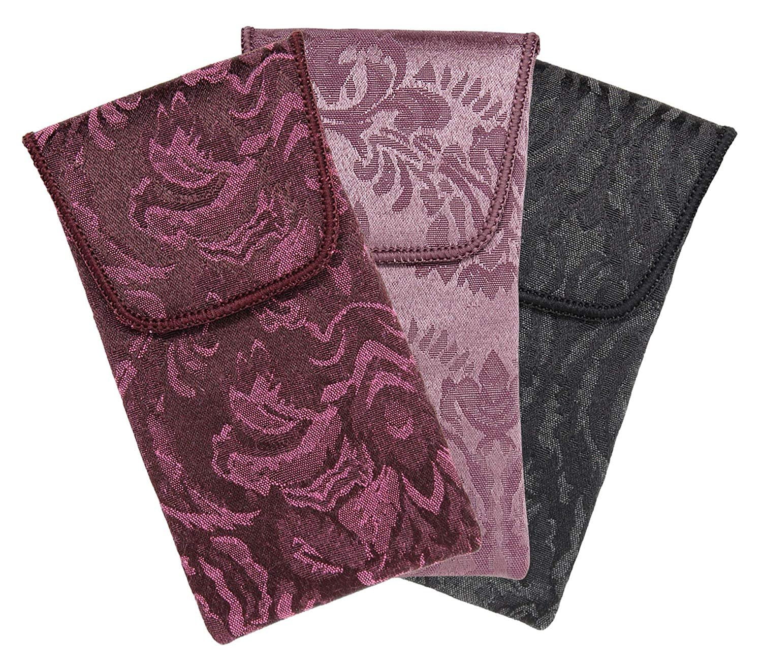 3 Pack Fabric Eyeglass Case Top Closure Slip In Eyeglass Case Soft For