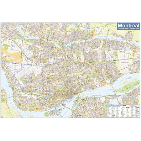 Montreal Downtown - 40" x 28" Paper Wall Map | Walmart Canada
