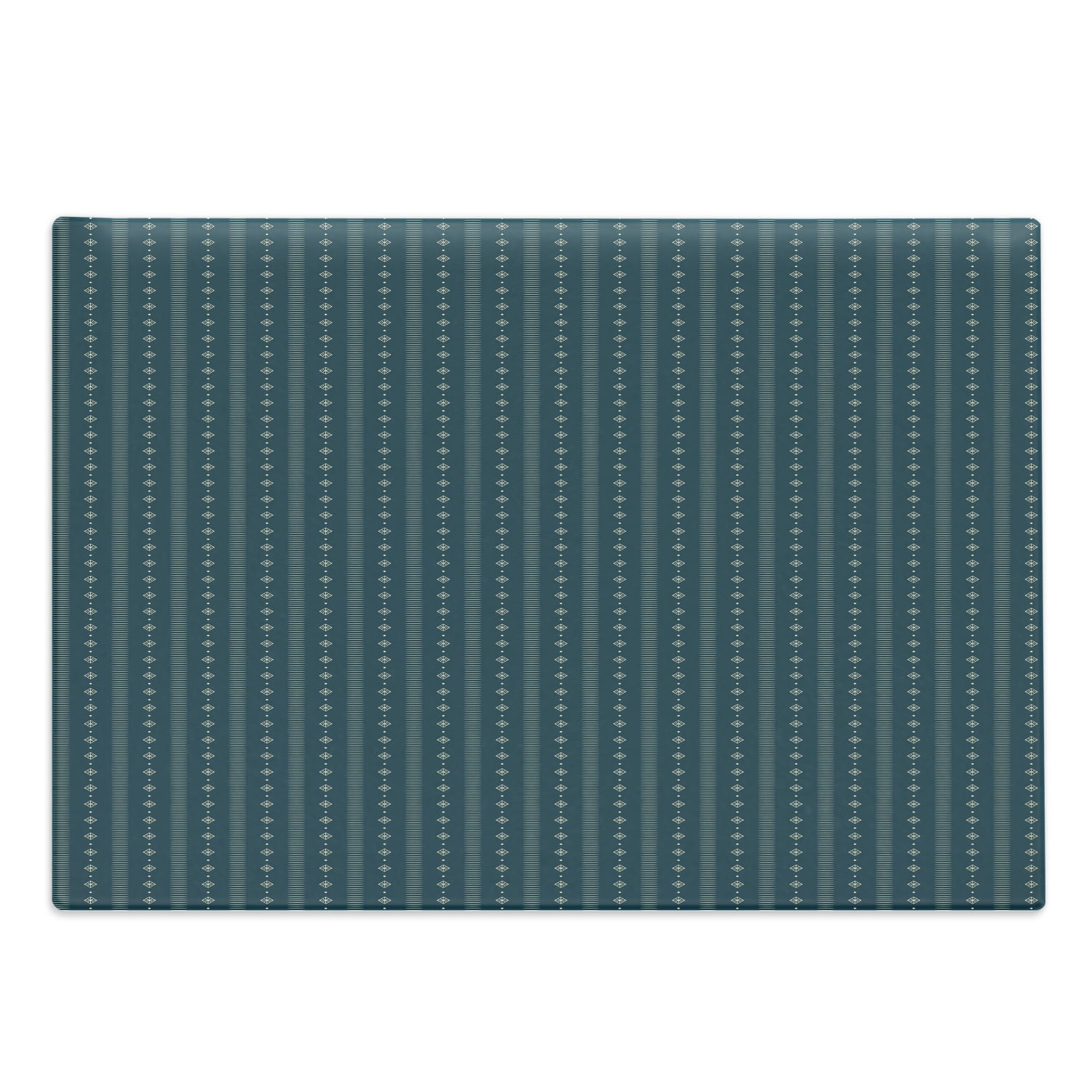 Teal and Yellow Cutting Board, Pattern with Vertical Abstract Ornaments ...