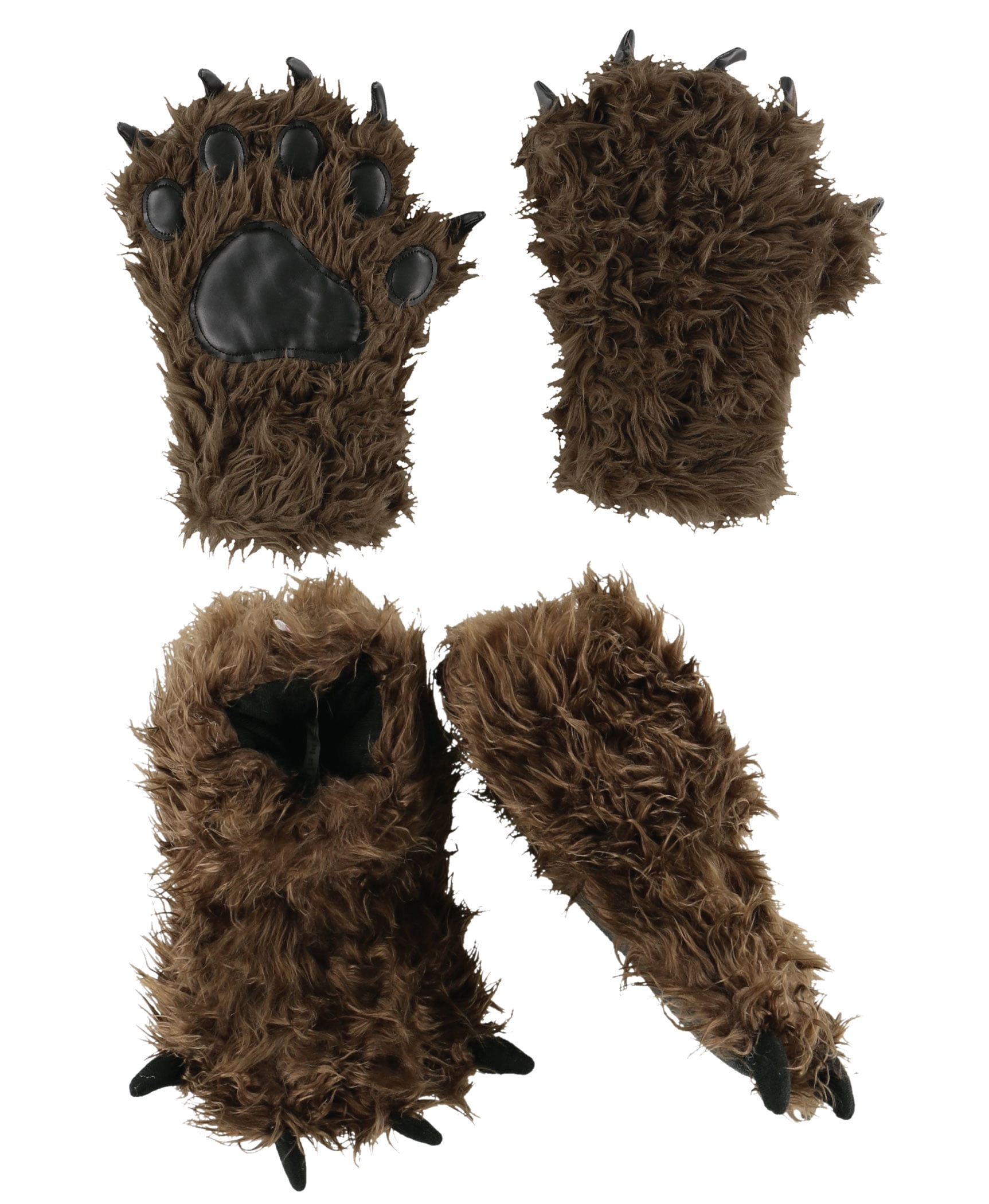 LazyOne Paw Mittens and Slippers Set, for Kids and Adults, Big Foot ...