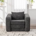 dokea 40” Foldable Sofa Bed with Armrest - Gray Convertible Futon ...