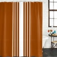 Abstract White Striped Shower Curtain for Bathroom, Simple Brown ...