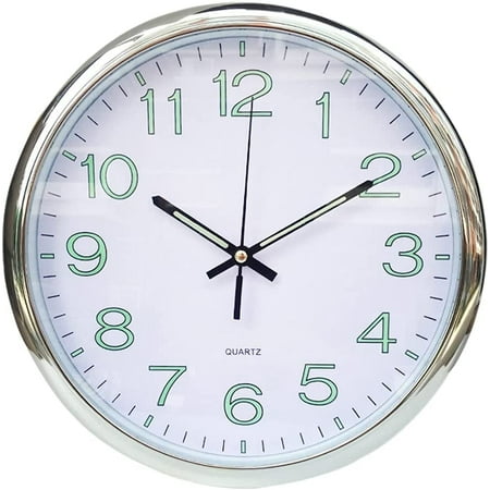 Luminous Wall Clock 12'' Quartz Clocks Battery Operated Home Bedroom ...