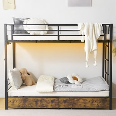 Click here for Ktaxon Metal Twin Over Twin Bunk Bed Frame With Le... prices