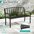 Barara King 50 Inches Outdoor Steel Garden Bench with Hollow Slatted ...