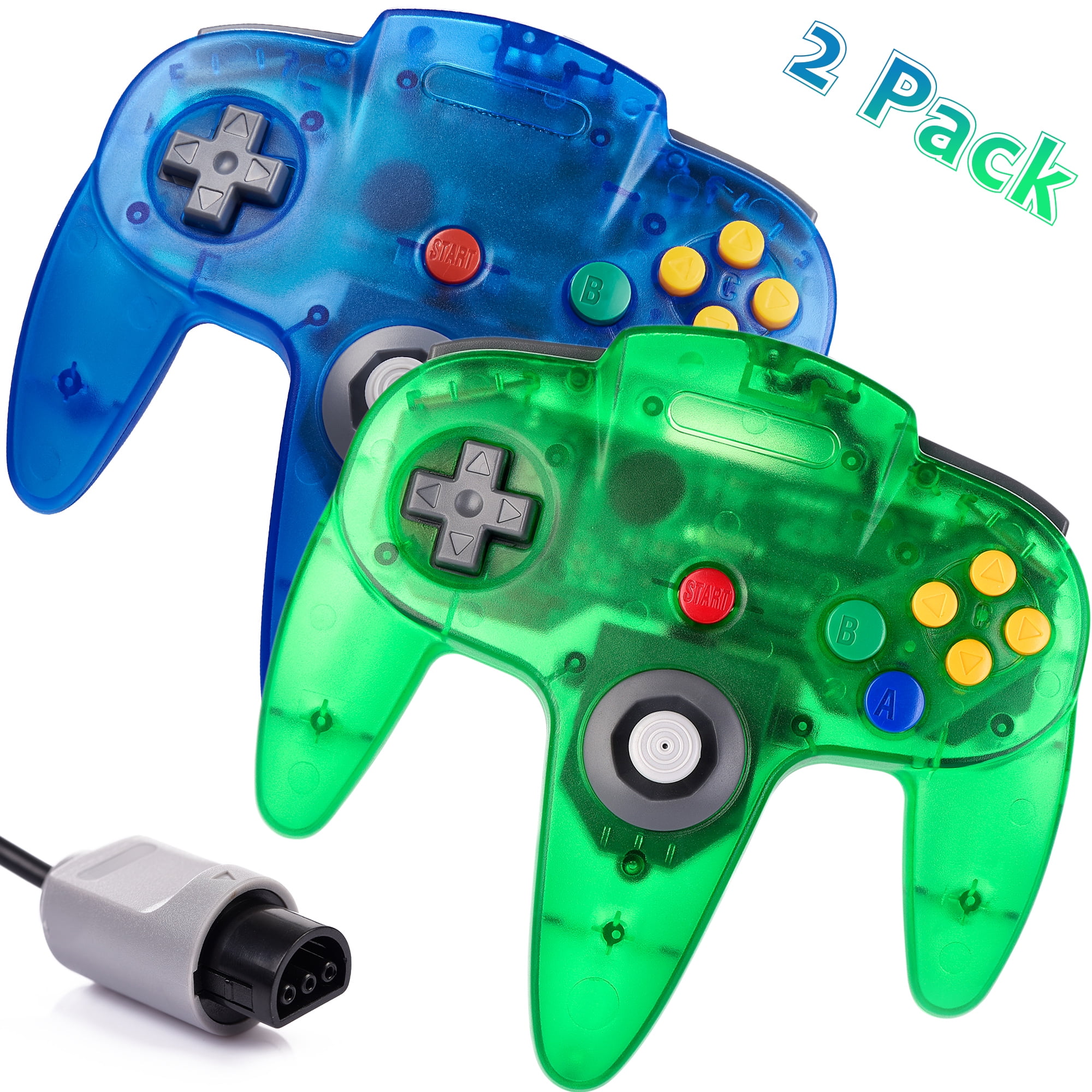 Miadore 2Pack Classic N64 Controller, Wired N64 Gamepad with Upgraded ...