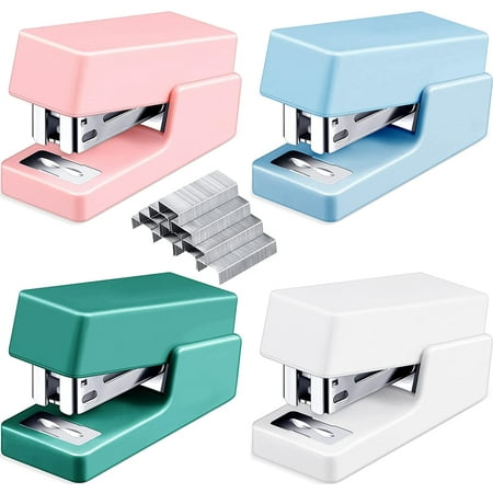 4 Pieces Small Staplers Mini Stapler With Staples Assorted Color Small ...