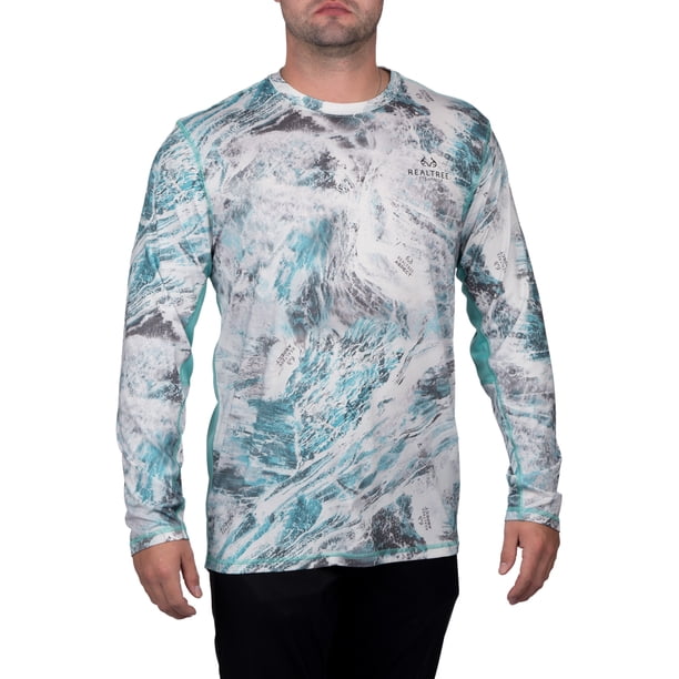 Realtree Mens Long Sleeve Jersey Recycled Polyester UPF Scent Control ...