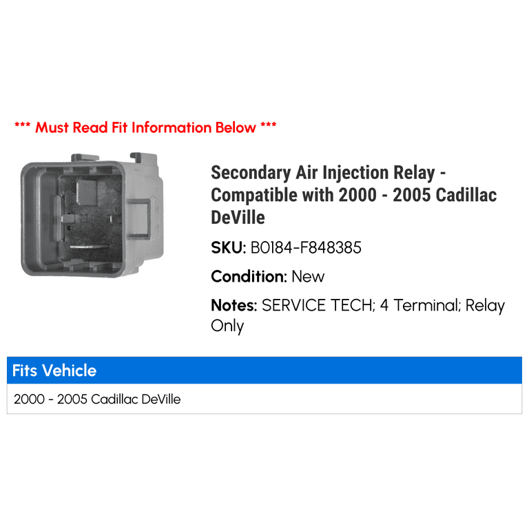 DeVille SAI Pump Relay Replacement For Cadillac DeVille 2000-2005 ...
