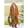 Woman Within Womens Plus Size Long Hooded Berber Fleece Coat