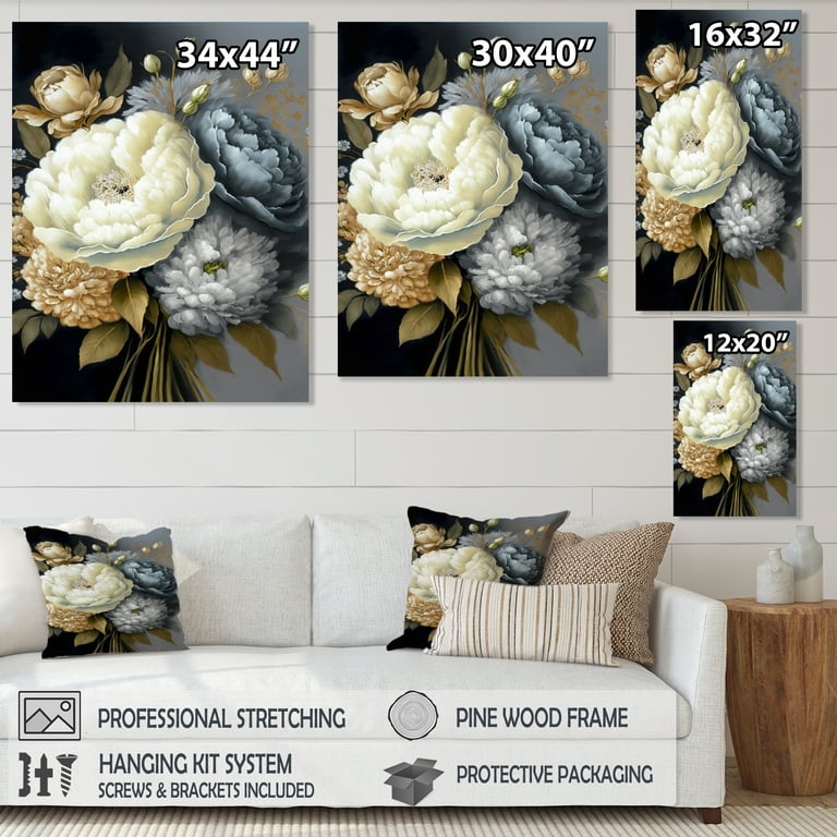 White And Blue Peony Bouquet