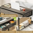 Tribesigns Adjustable Side Table, Portable Desk with Drawers & Wheels ...