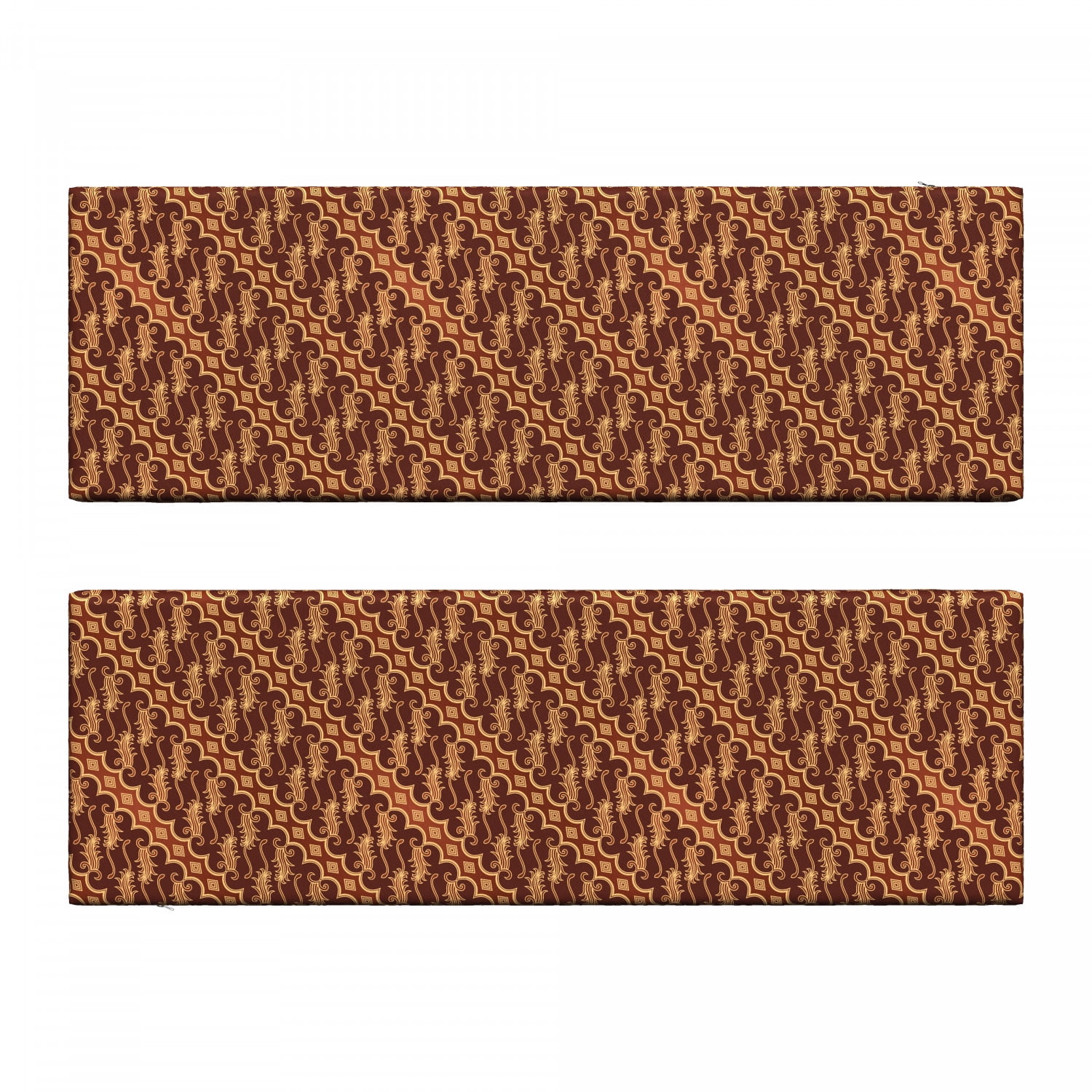 Buy Brown Bench Cushion Set of 2, Batik Parang Barong Diagonal Pattern ...