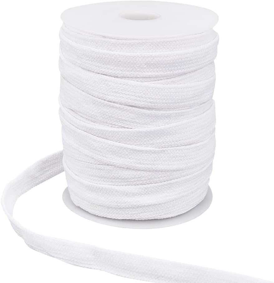 27 Yards White Flat Replacement Cotton Cords 5 8 inch Wide Hollow Soft ...