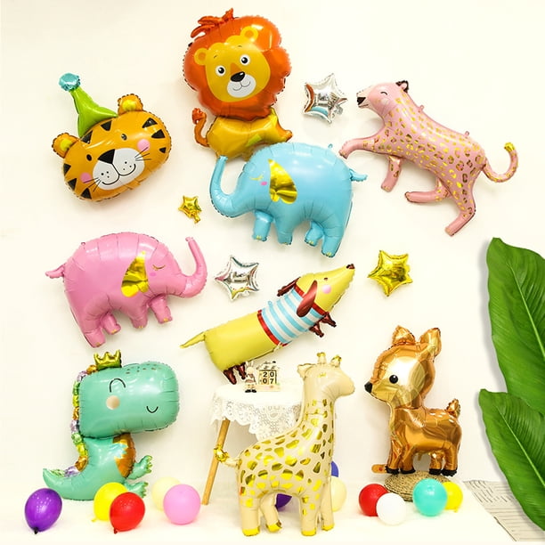 SHAR Forest Animal Balloons 9 Pieces Giant Helium Balloons Birthday ...