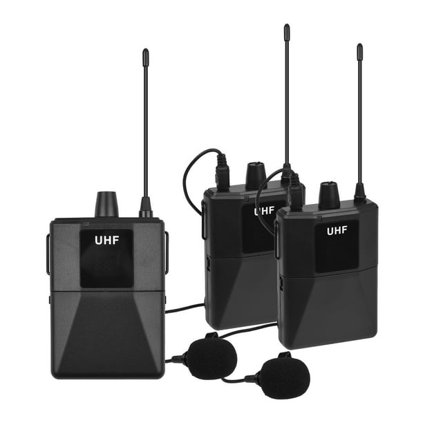Micrófono inalámbrico UHF doble para celular y cámara - Sistema de 2 ...