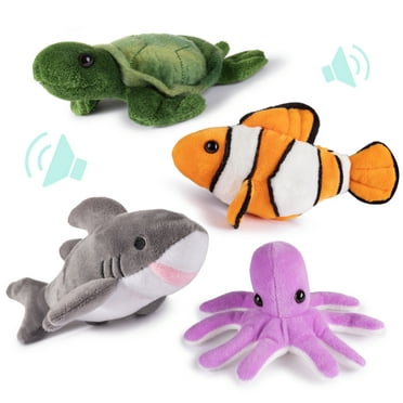 Prextex 10-Piece Plush Sea Creatures Toys for Kids - Includes Turtle ...