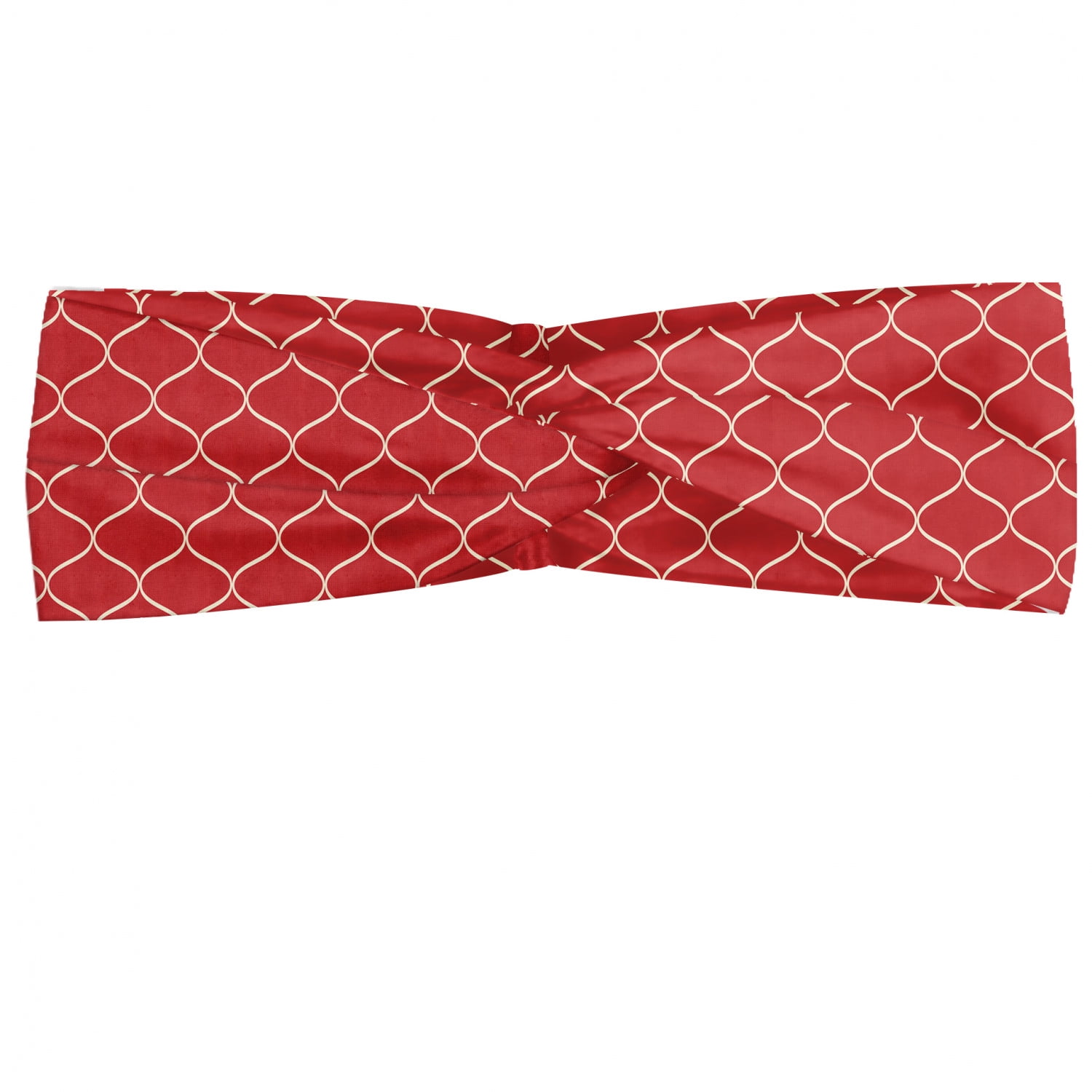 Modern Headband, Vertical Wavy Lines Forming Elliptic Shapes Curvy Oval ...