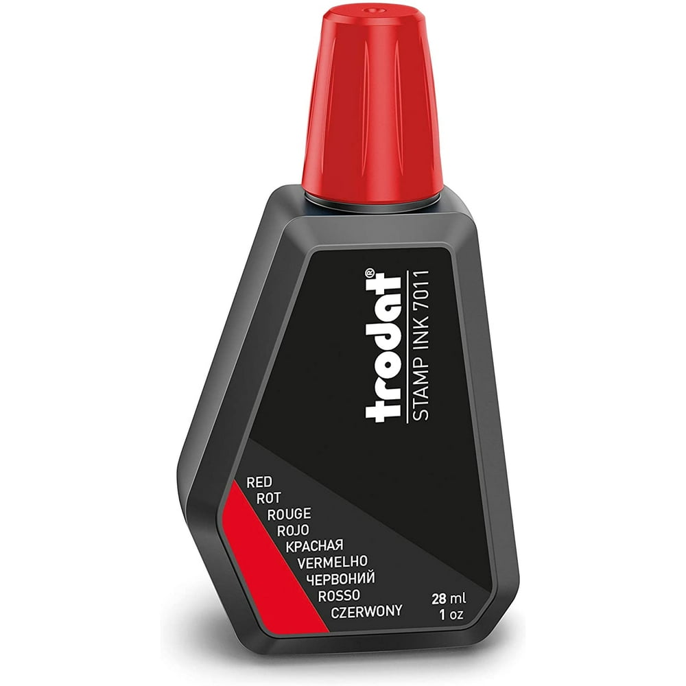Trodat/Ideal RED 2 oz Rubber Stamp Refill Ink for Stamps or Stamp Pads ...