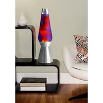 Lava Original 27-Inch Silver Base Grande Lamp with Pink Wax in Purple ...
