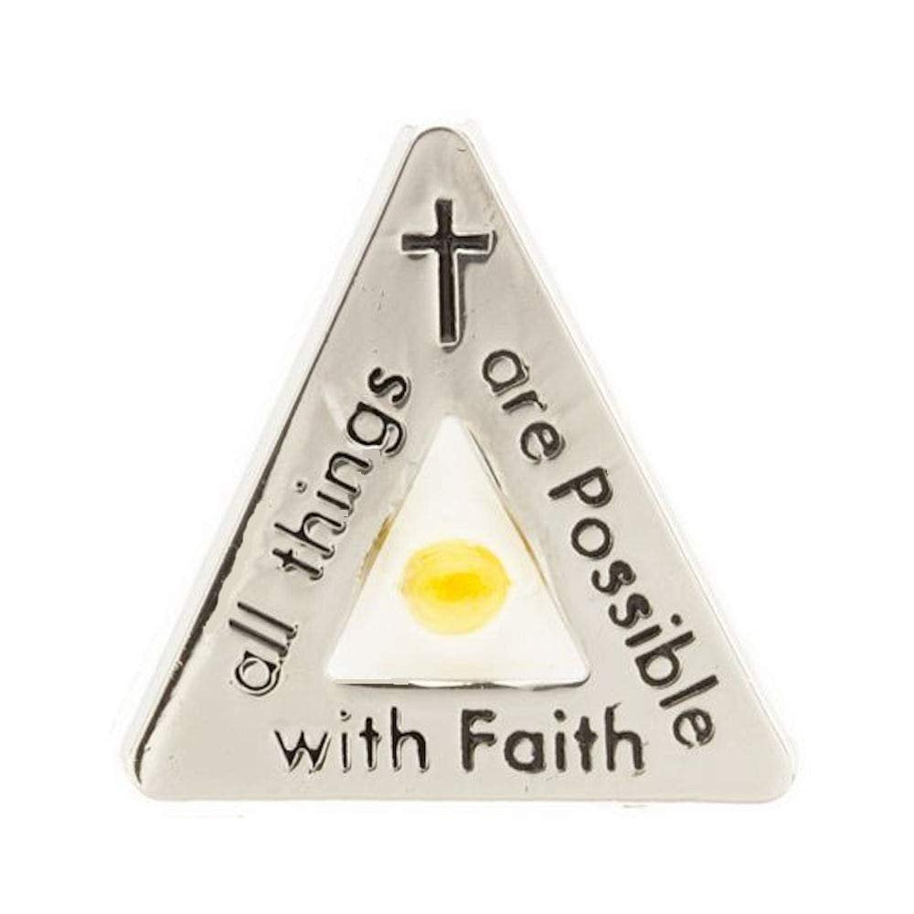 All Things are Possible Faith Mustard Seed Pin - Triangle Shape ...
