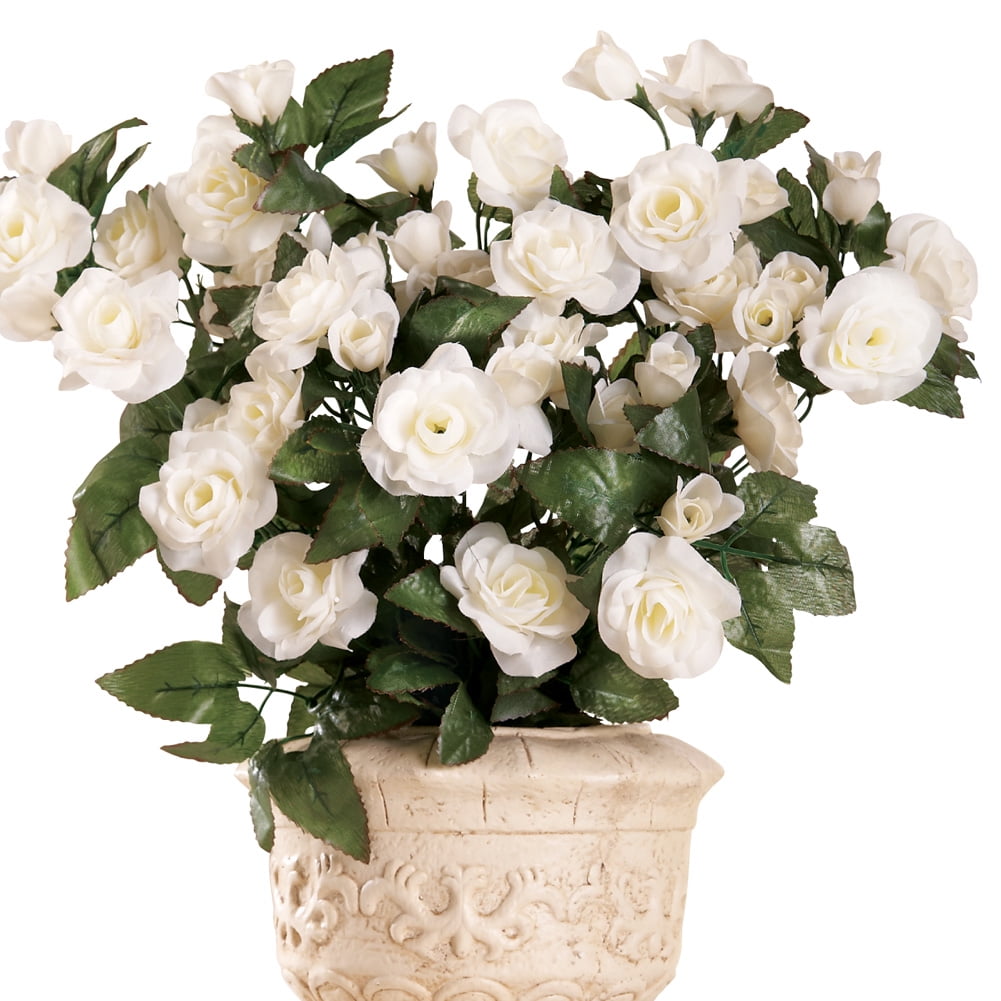 Collections Etc Artificial Floral Rose Bushes - Set of 3, Maintenance ...