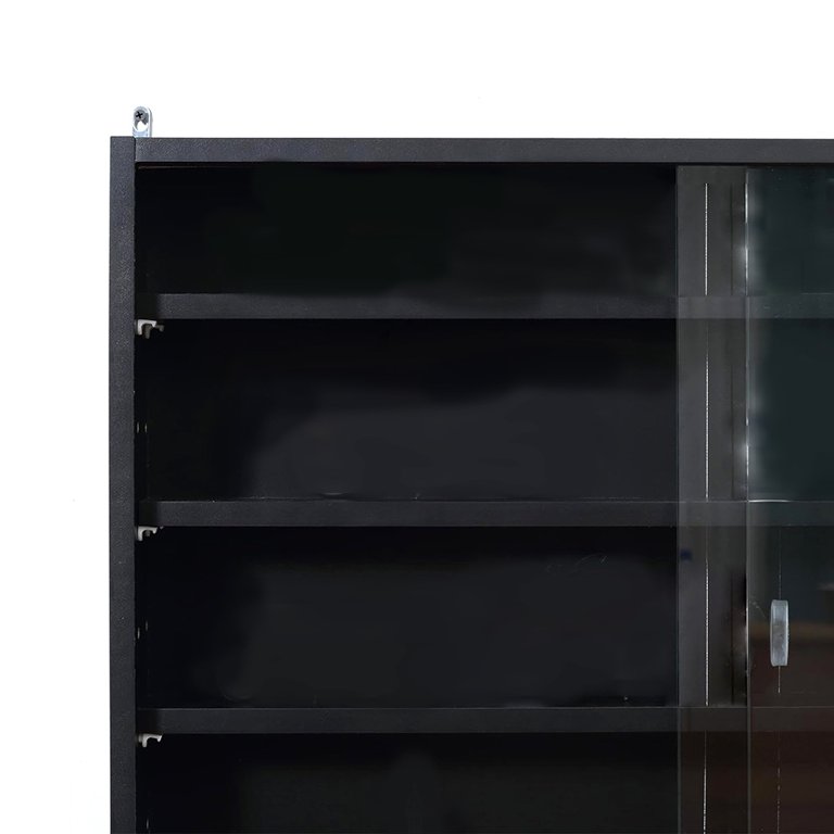 Black Glass Display Case Wall