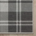 Well Woven Apollo Plaid Modern Dark Grey Flat Pile Easy to Clean 5' x 7 ...
