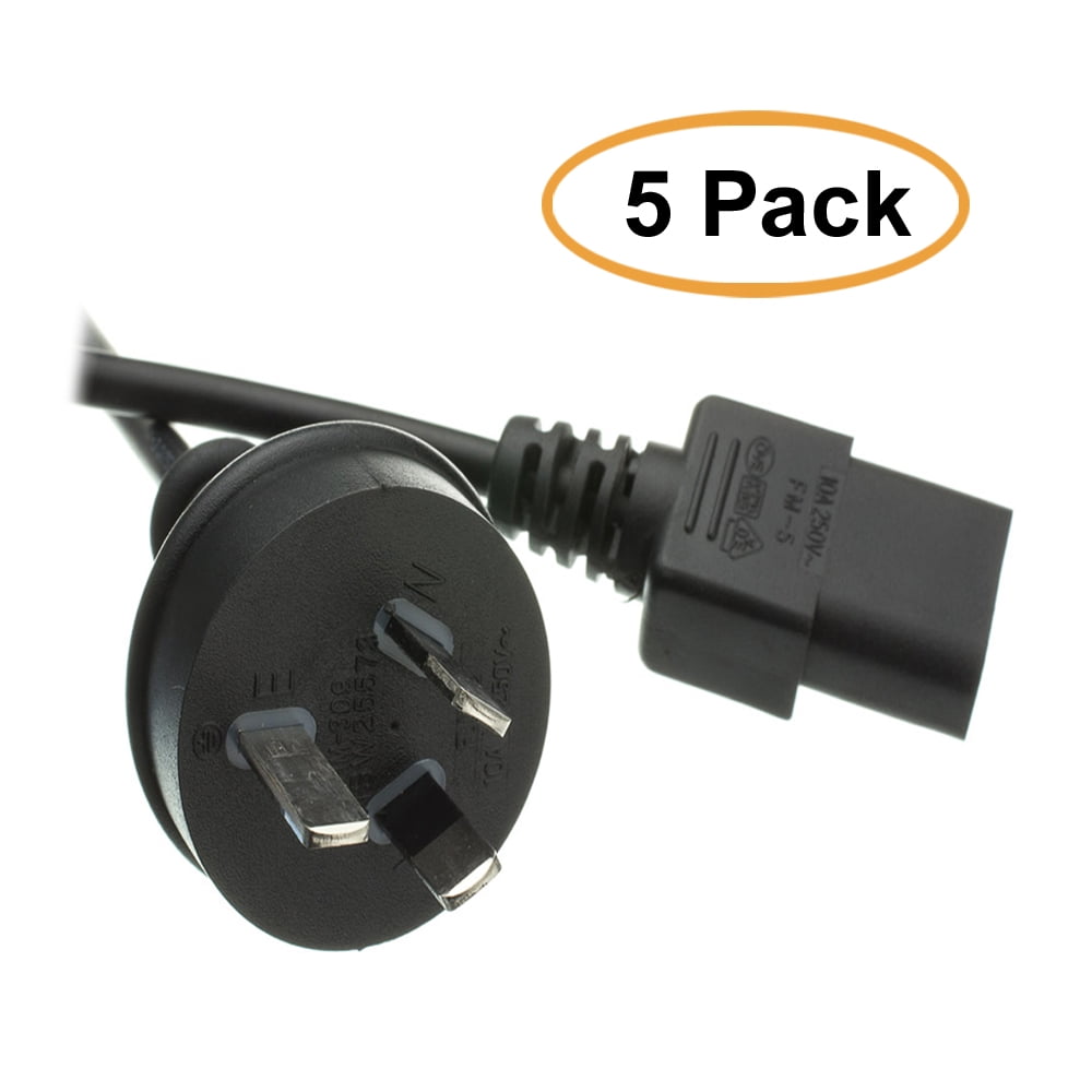 C&E Australian Computer/Monitor Power Cord, AS/NZS 3112 to C13, 6 Feet ...