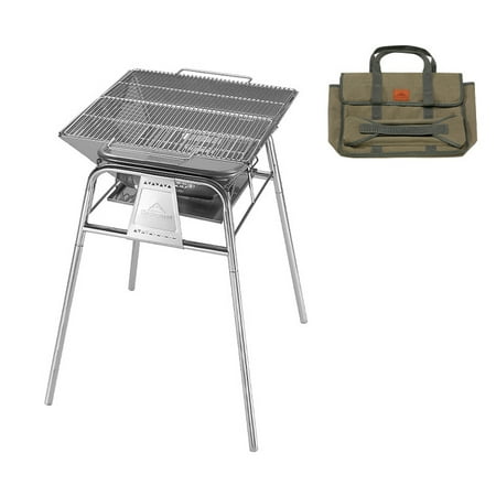 Standing Grill Table Outdoor Camping Picnic BBQ Roast Bracket Stainless ...