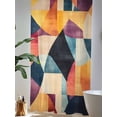 Abstract Art Sheer Curtains 108 Inch Long 1 Panel Colorful Geometric ...
