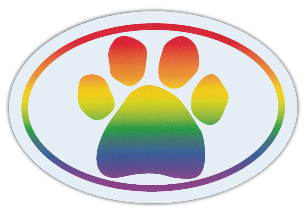 Oval Shaped Pet Magnets: Rainbow Paw (Dogs, Cats, LGBT) | Cars, Trucks ...