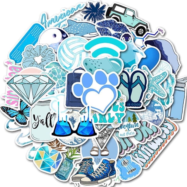 Blue Stickers for Hydroflasks - 50 pcs Water Bottles Stickers - Walmart.ca