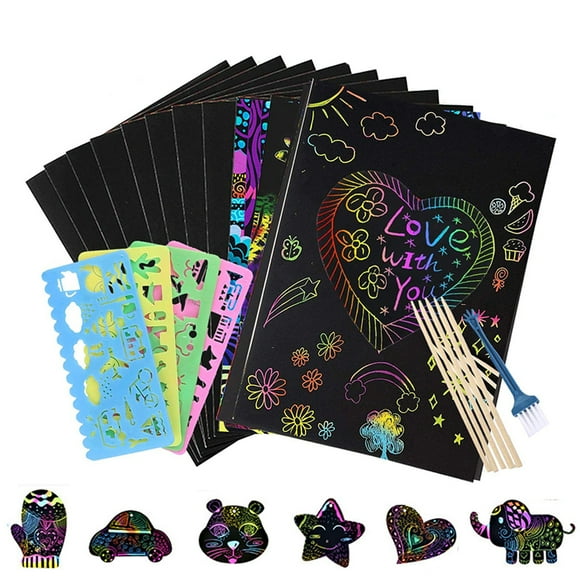 Scratch Art Rainbow Black Paper