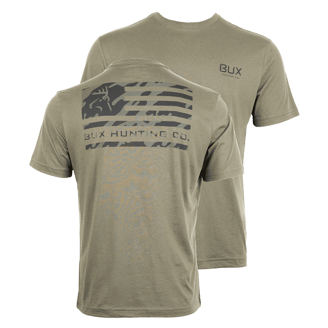 BUX Hunting Co Camo Flag Grape Leaf Mens Short Sleeve T-Shirt - XL ...