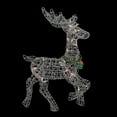 25" Lighted Silver Sisal Prancing Reindeer Christmas Yard Art Decoration - Walmart.com