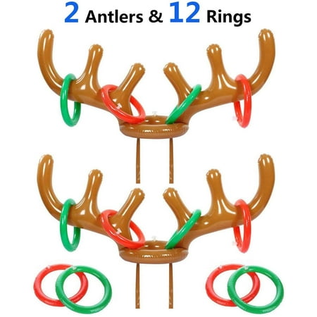 Inflatable Reindeer Antler Hat with Rings; Inflatable Reindeer Antler ...