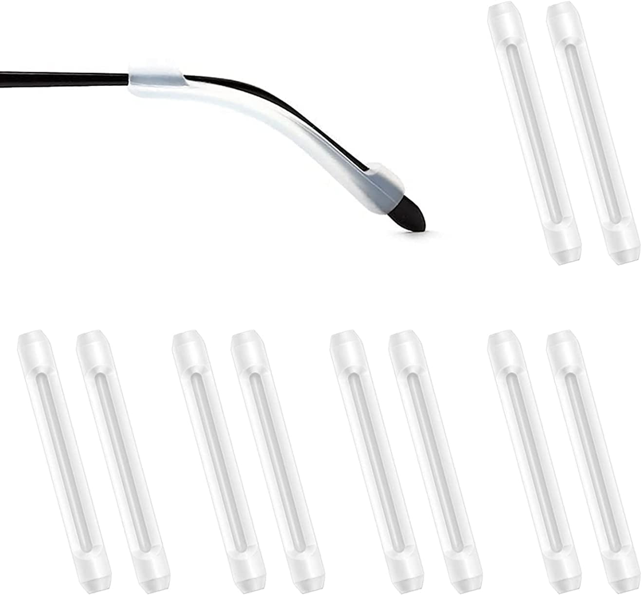 Silicone Eyeglass Temple Tips Sleeve Retainer, 5Pairs of Anti-Slip ...
