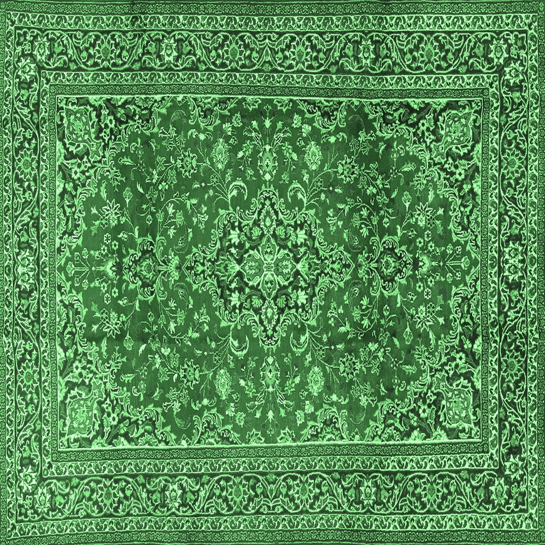 Ahgly Company Indoor Square Persian Emerald Green Traditional Area Rugs ...