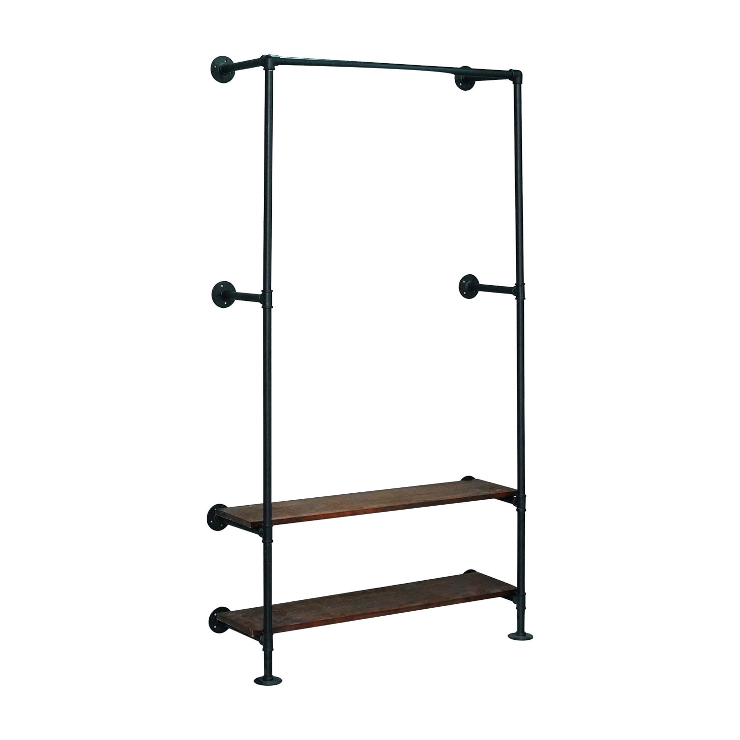 Industrial Pipe Clothing Rack Wood Garment Rack, Industrial Pipe Style ...