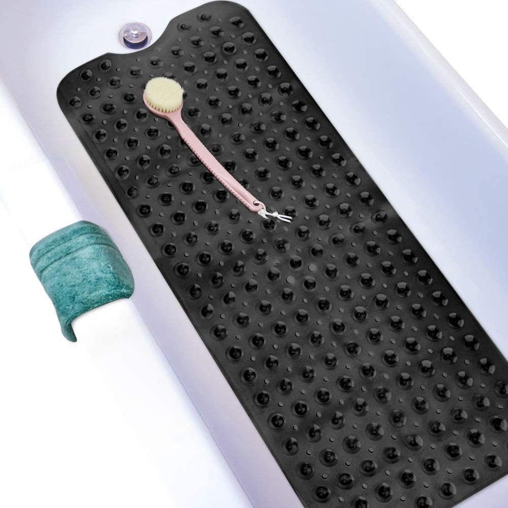 Extra Long Bath Mats Shower Mats Mildew Resistant Non Slip Pebbled Bathtub Mats With Suction