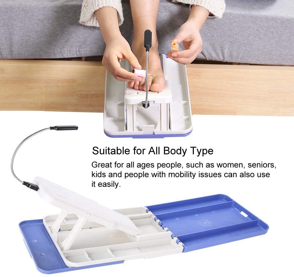 Pedicure Foot Stand with Light, Adjustable Nail Base with Lamp for DIY ...