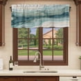 Abstract Lines 2 Panels Kitchen Valance, Green Gradient Charcoal ...