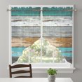 Coastal Style Sheer Curtains Swag Valances for Windows Retro Green ...
