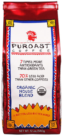 Puroast Organic Low Acid Whole Bean Coffee House Blend -- 12 oz ...