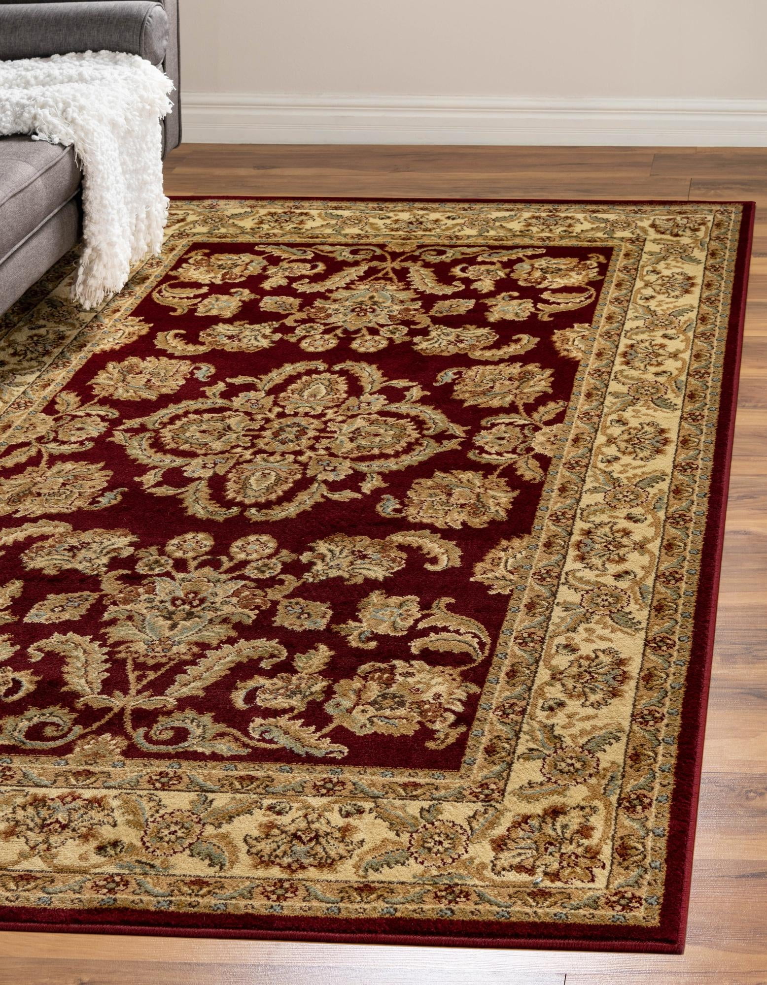 Rugs.com Aditi Collection Rug – 5' 3 x 8' Red Low Rug Perfect For ...